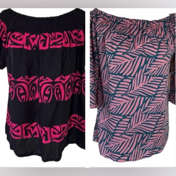 Hula Baby | Tops | Set Of 2 Hawaiian Offshoulder Tops Size M | Poshmark
